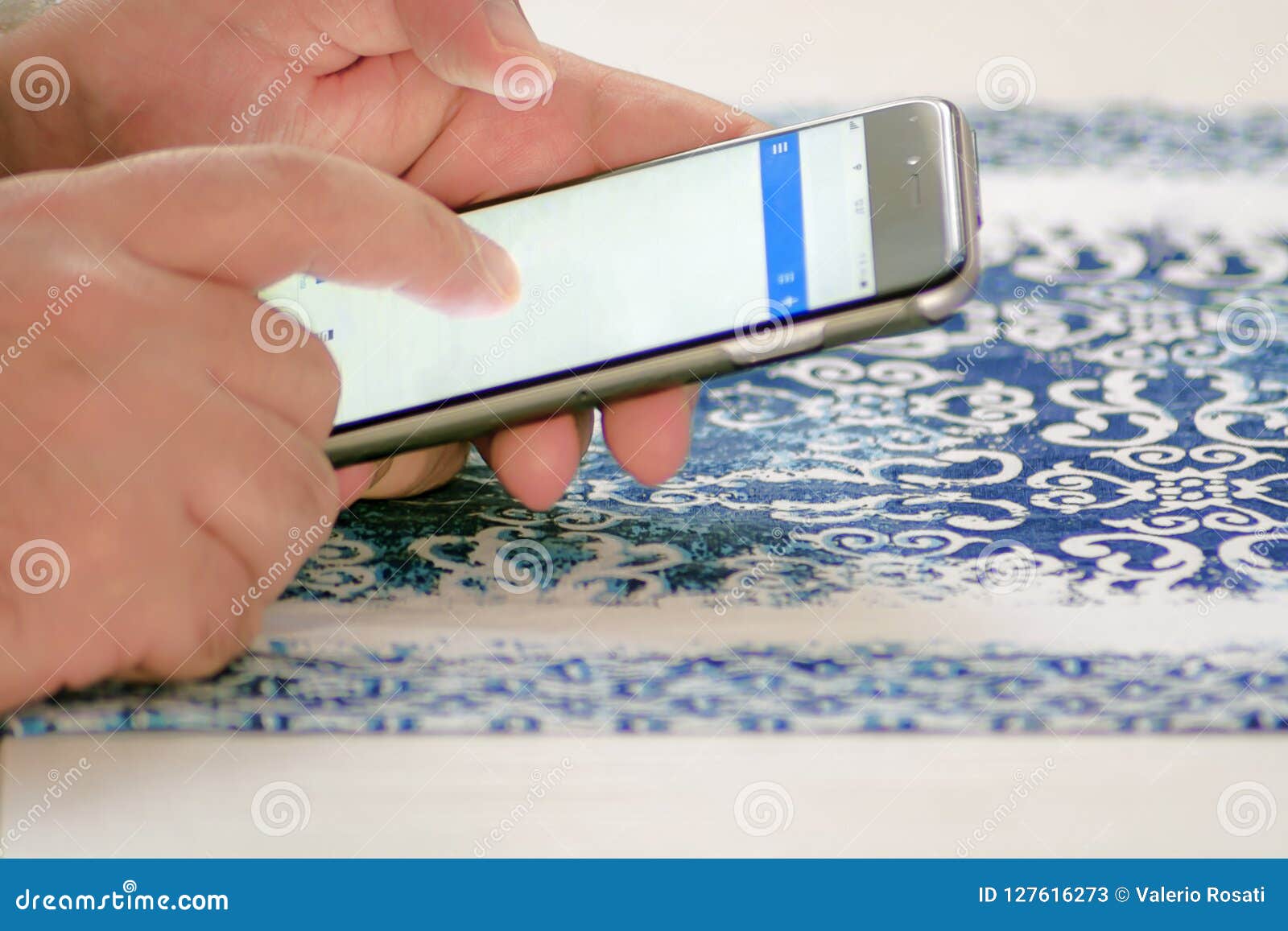 Male Hand Checking Mail Using a Smartphone Stock Image - Image of ...
