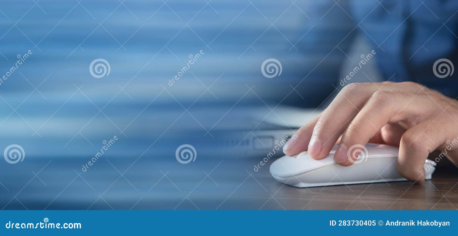 Male Hand Clicking Computer Mouse and Typing in Computer Keyboard ...