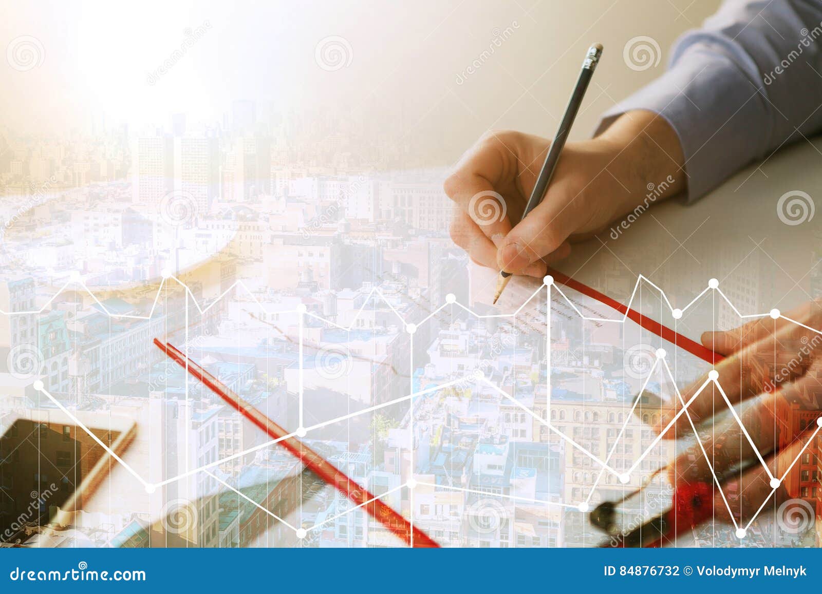 The Male Hand Drawing a Graph of Growth Stock Photo - Image of arrow ...