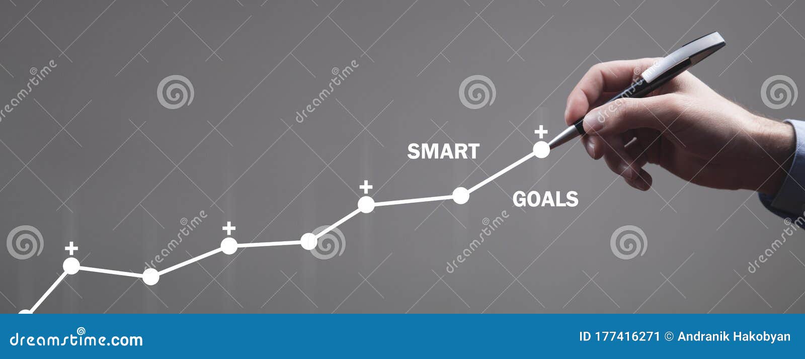 Male Hand Drawing Growth Graph. Smart Goals Stock Image - Image of ...