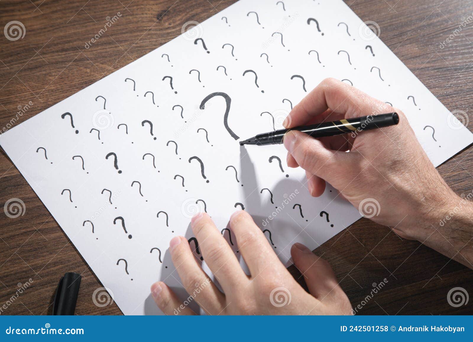 Male Hand Draws Question Marks on Paper Stock Photo - Image of problem ... Male Hand Draws Question Marks on Paper Stock Photo - Image of problem ...