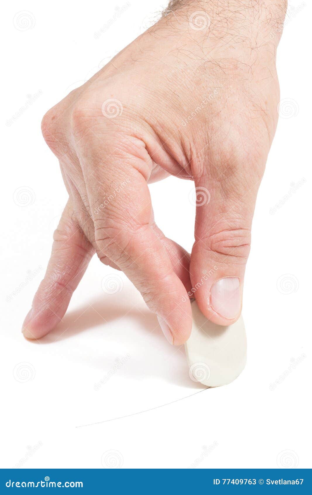 Male hand erasing stock image. Image of showing, caucasian - 77409763
