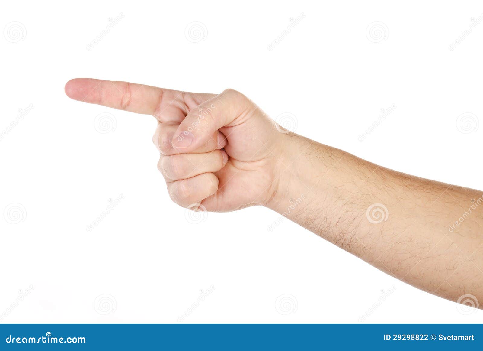 Male Hand with Finger Showing Left Isolated Stock Photo - Image of ...