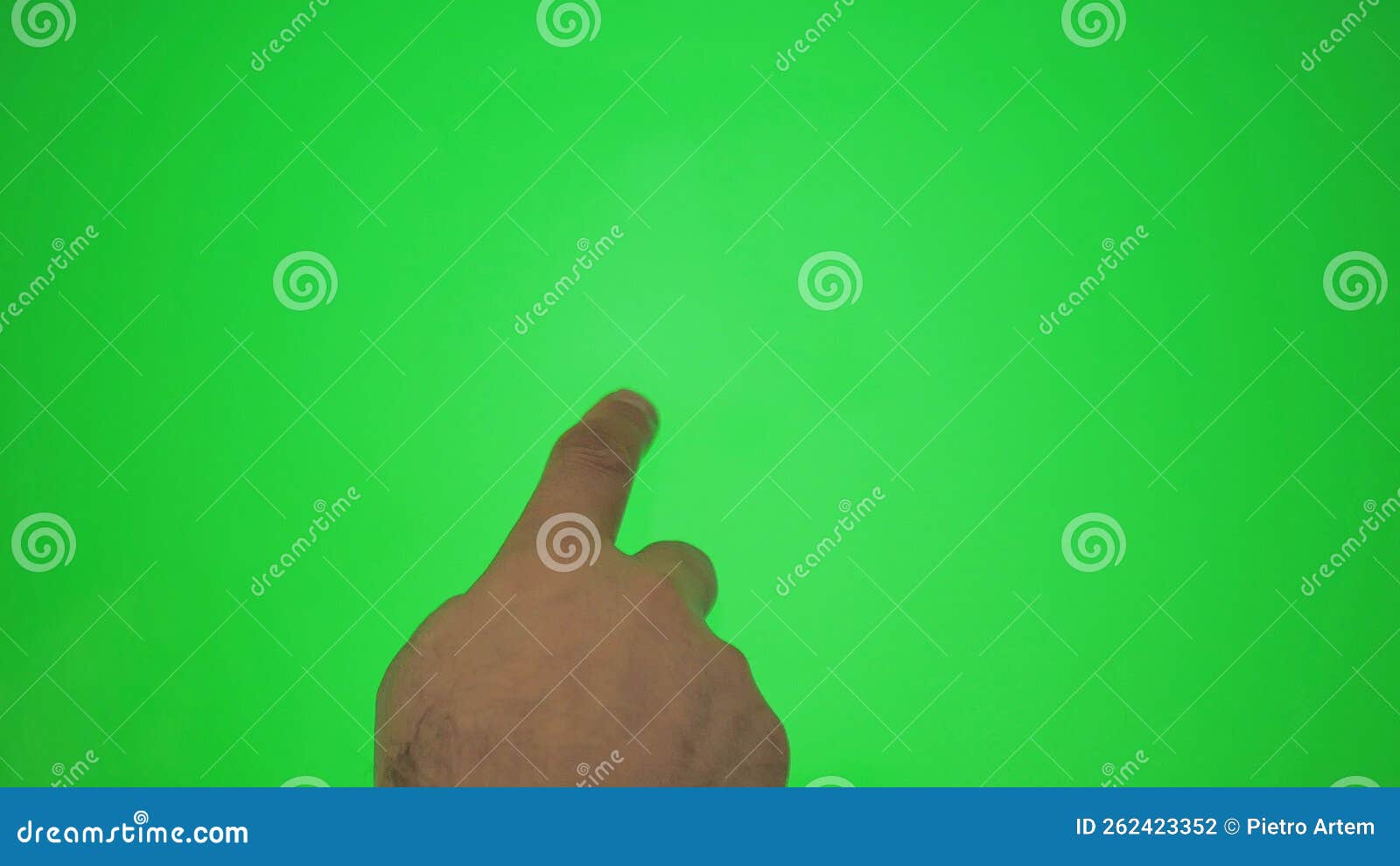Male Hand Gestures on Green Screen: Pointing or Tapping on the Screen ...