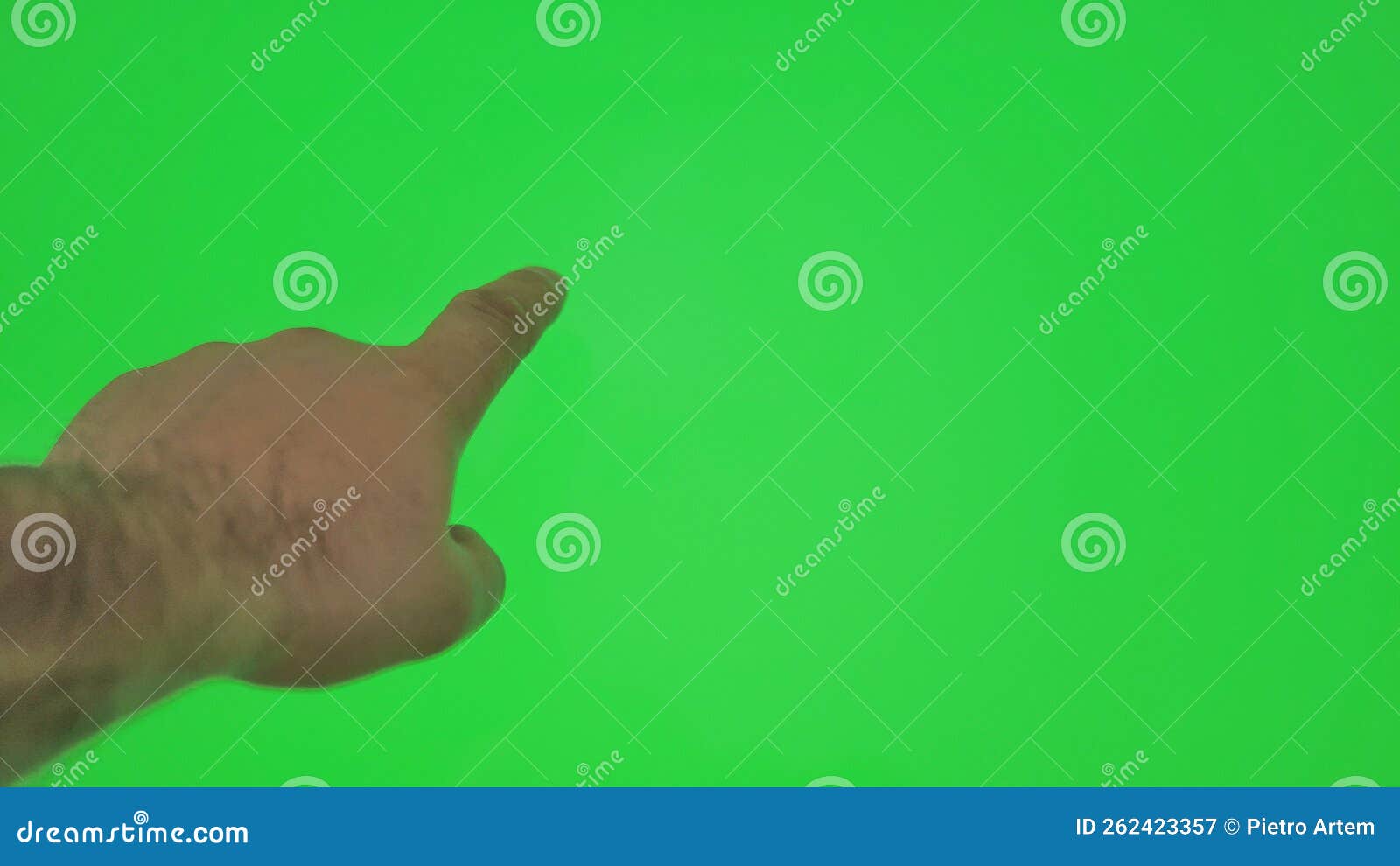 Male Hand Gestures on Green Screen: Pointing or Tapping on the Screen ...