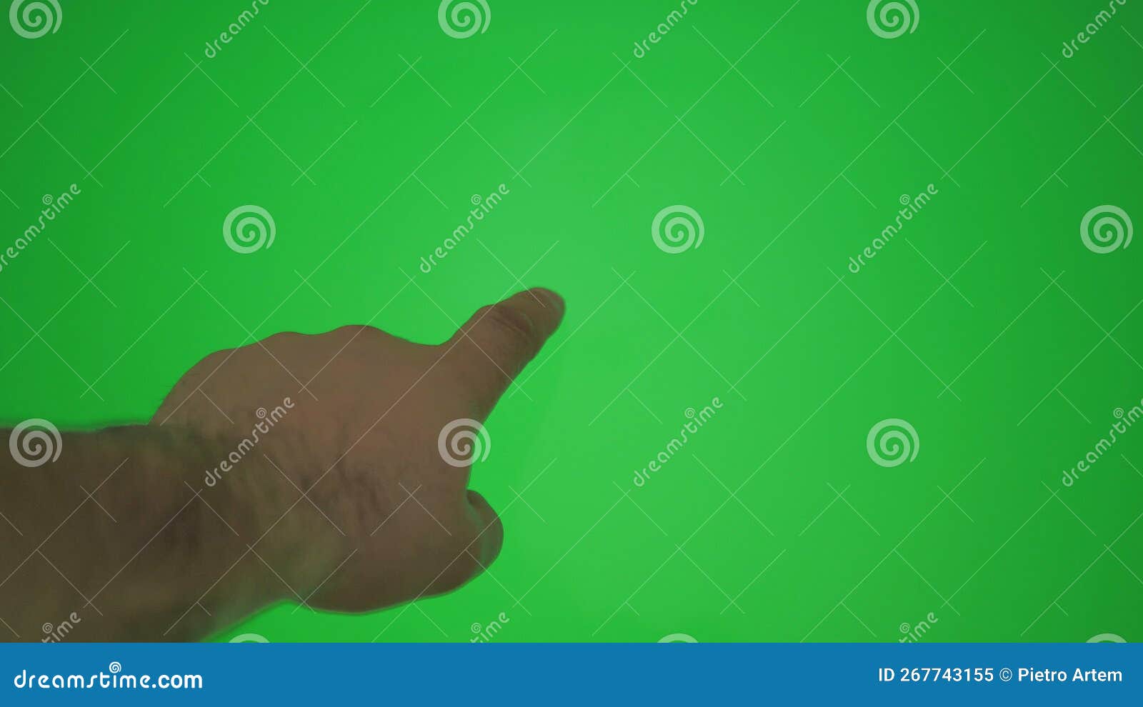 Male Hand Gestures on Green Screen: Pointing or Tapping on the Screen ...