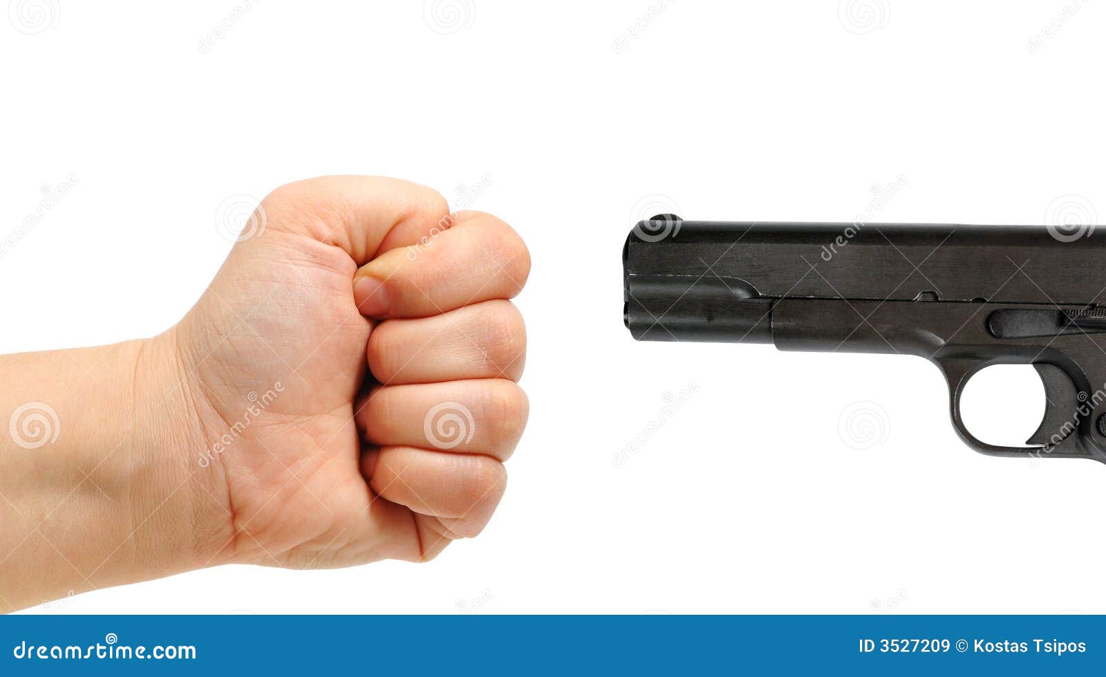 Male hand and a gun stock image. Image of firearm, hammer - 3527209