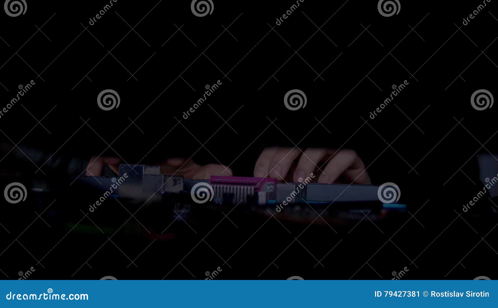 Male Hand of Hacker in Hood Typing Crack Code Using Computers in Dark ...