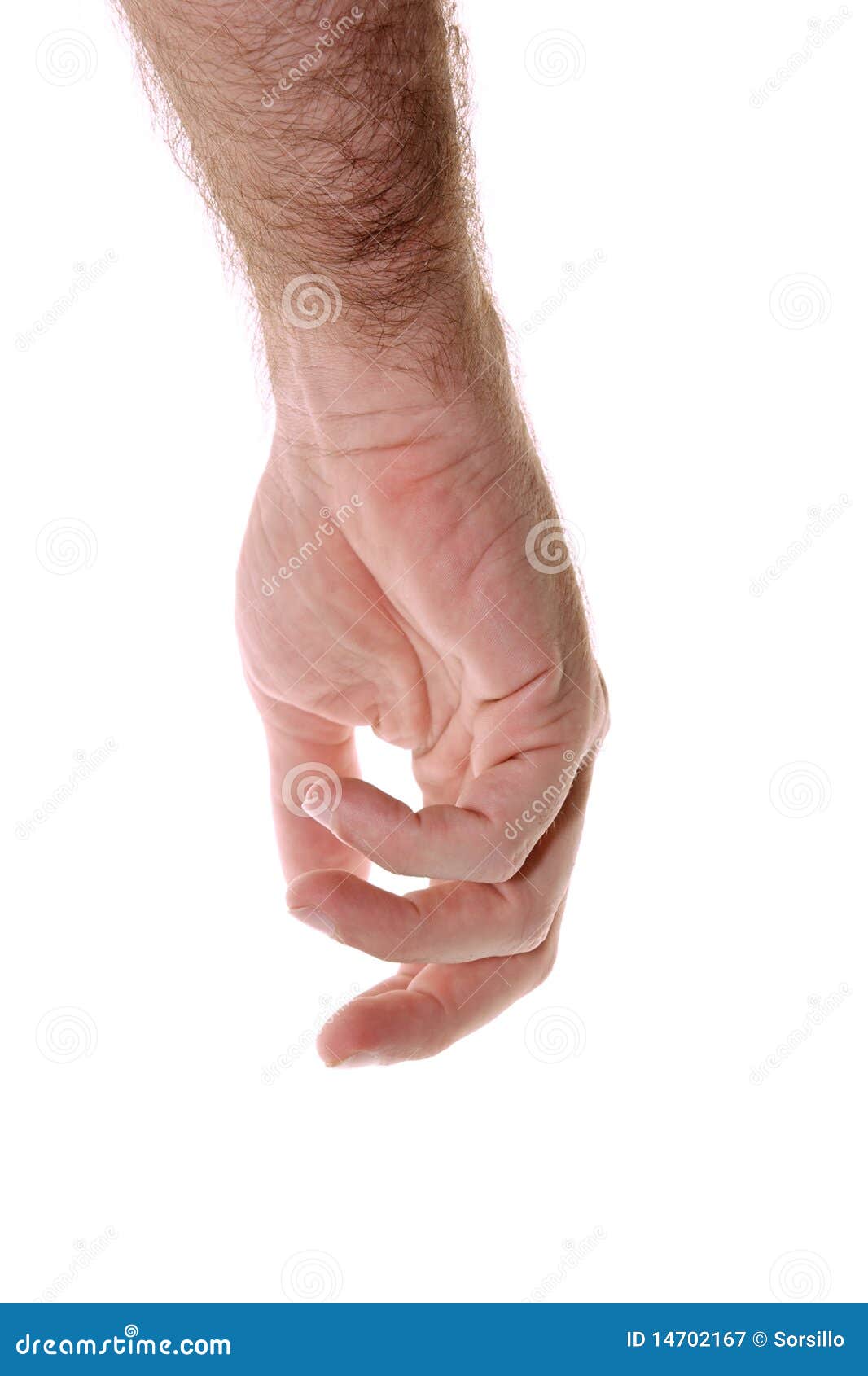 Male Hand Hanging Down Isolated on White Stock Image - Image of ...