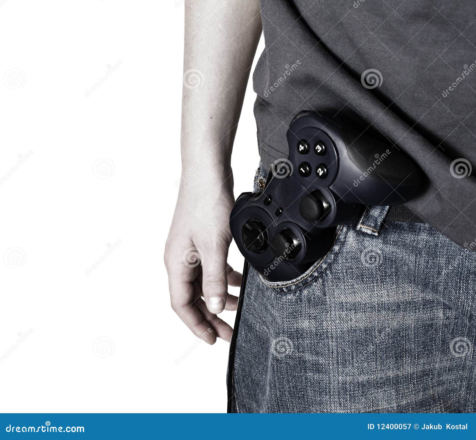 Male Hand Hold Video Game Controller Like a Gun Stock Image - Image of ...