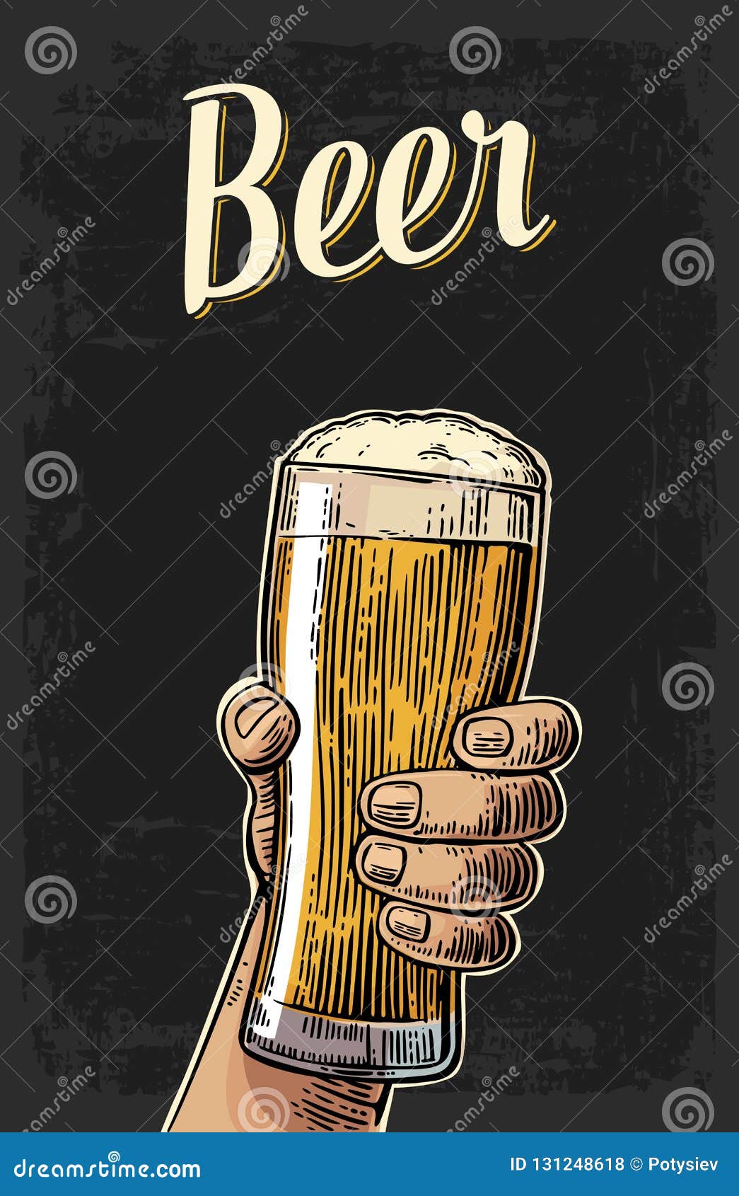 Male Hand Holding a Beer Mug. Vintage Vector Engraving Illustration for ... Male Hand Holding a Beer Mug. Vintage Vector Engraving Illustration for ...