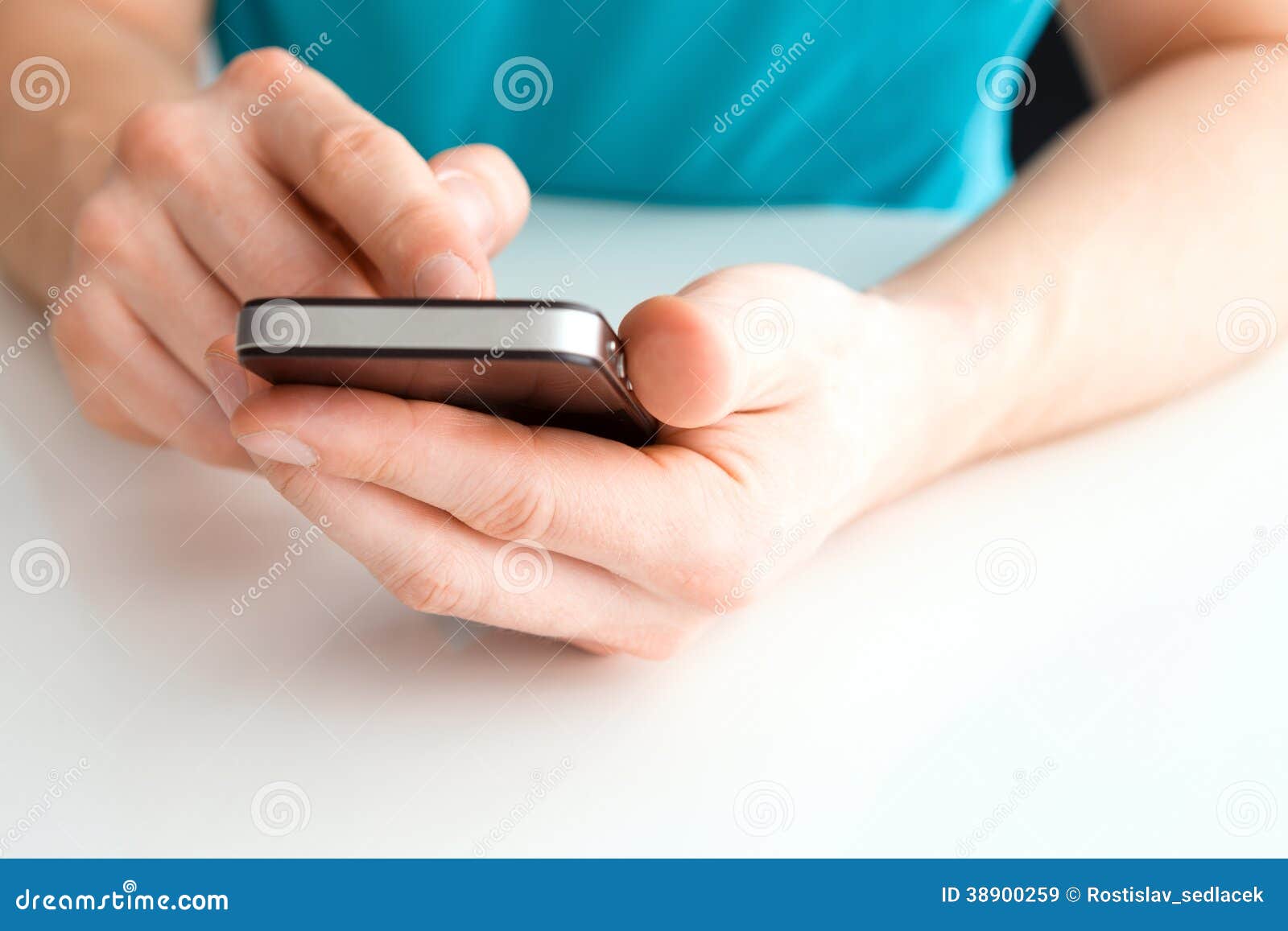 Male Hand Holding a Cell Phone and Writing Stock Image - Image of ...