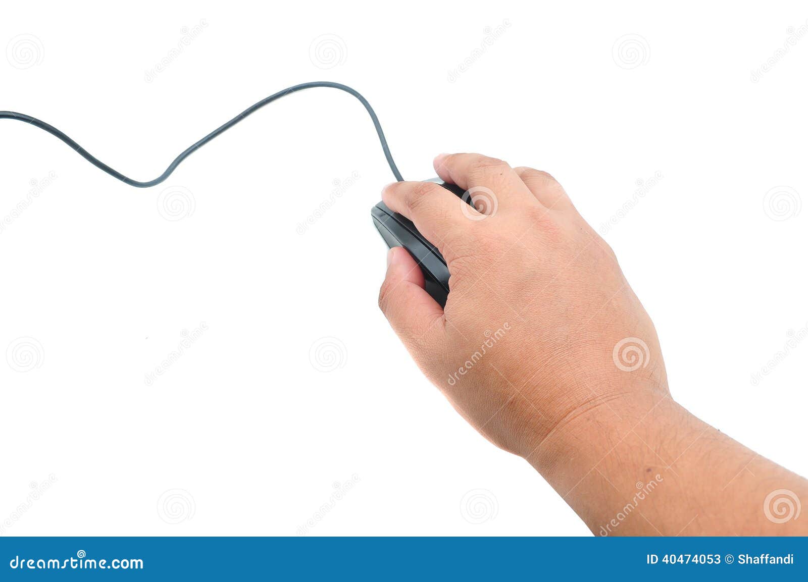 Male Hand Holding Computer Mouse Stock Image - Image of mouse, detail ...