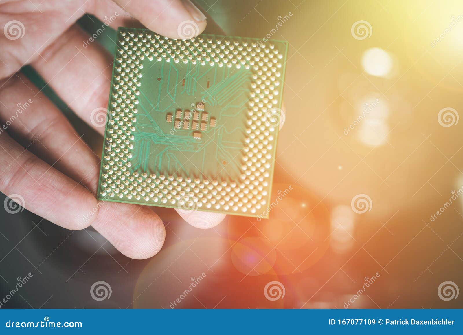 Computer Technology: Close Up of Male Hands Holding a Cpu Stock Image ...