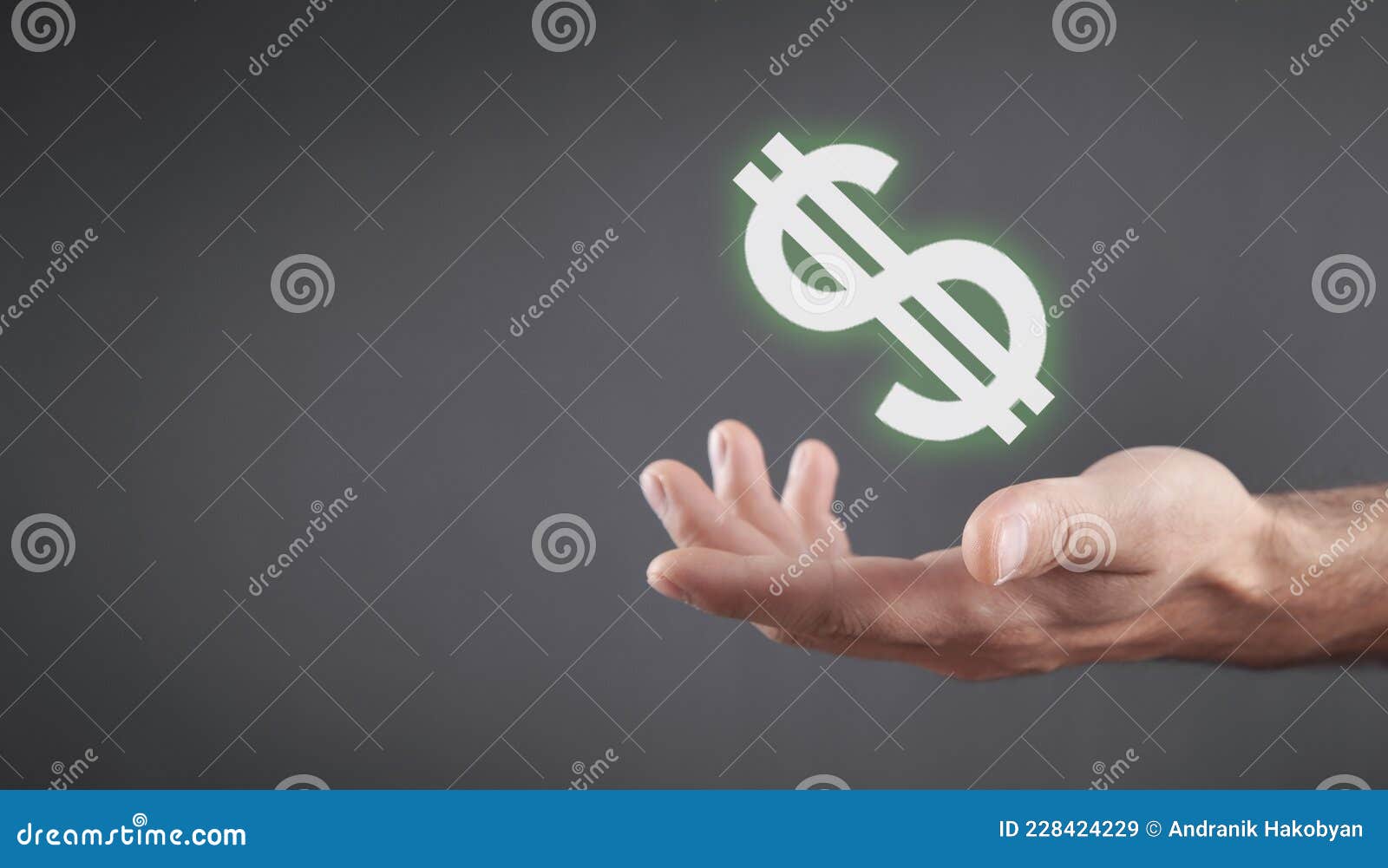Male Hand Holding Dollar Symbol Stock Image - Image of dollar, business ...