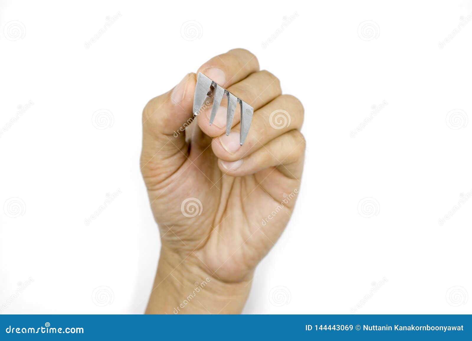 A Male Hand Holding Fork, Man Hand Isolated on White Background Stock ...