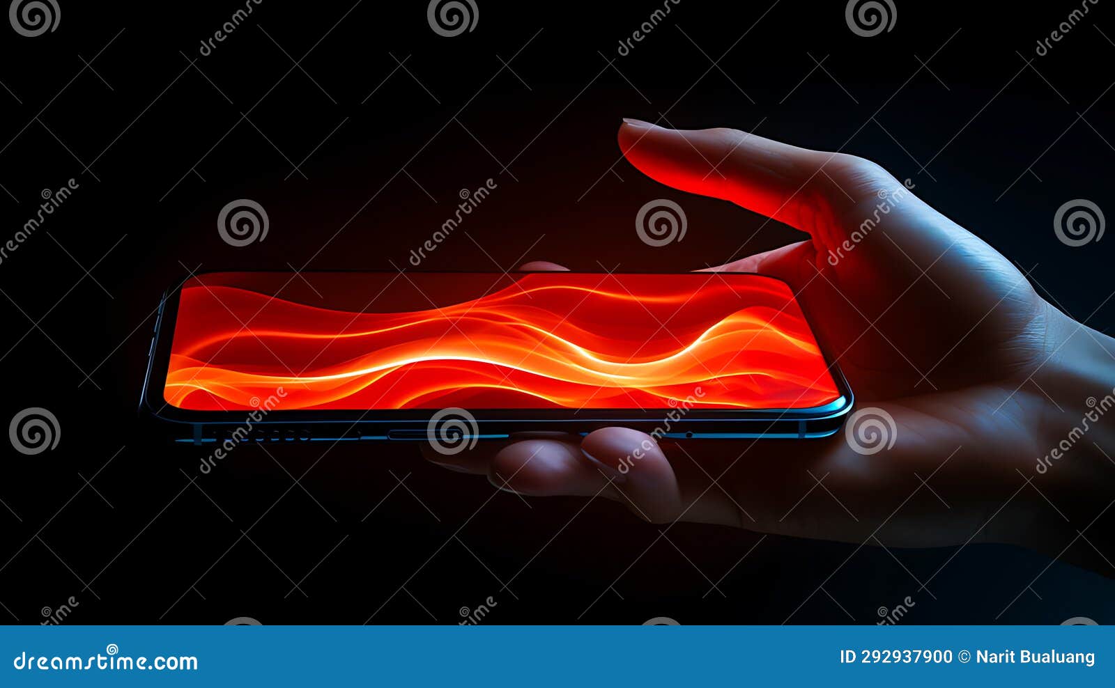 Male Hand Holding a Future Mobile Phone Stock Illustration ...