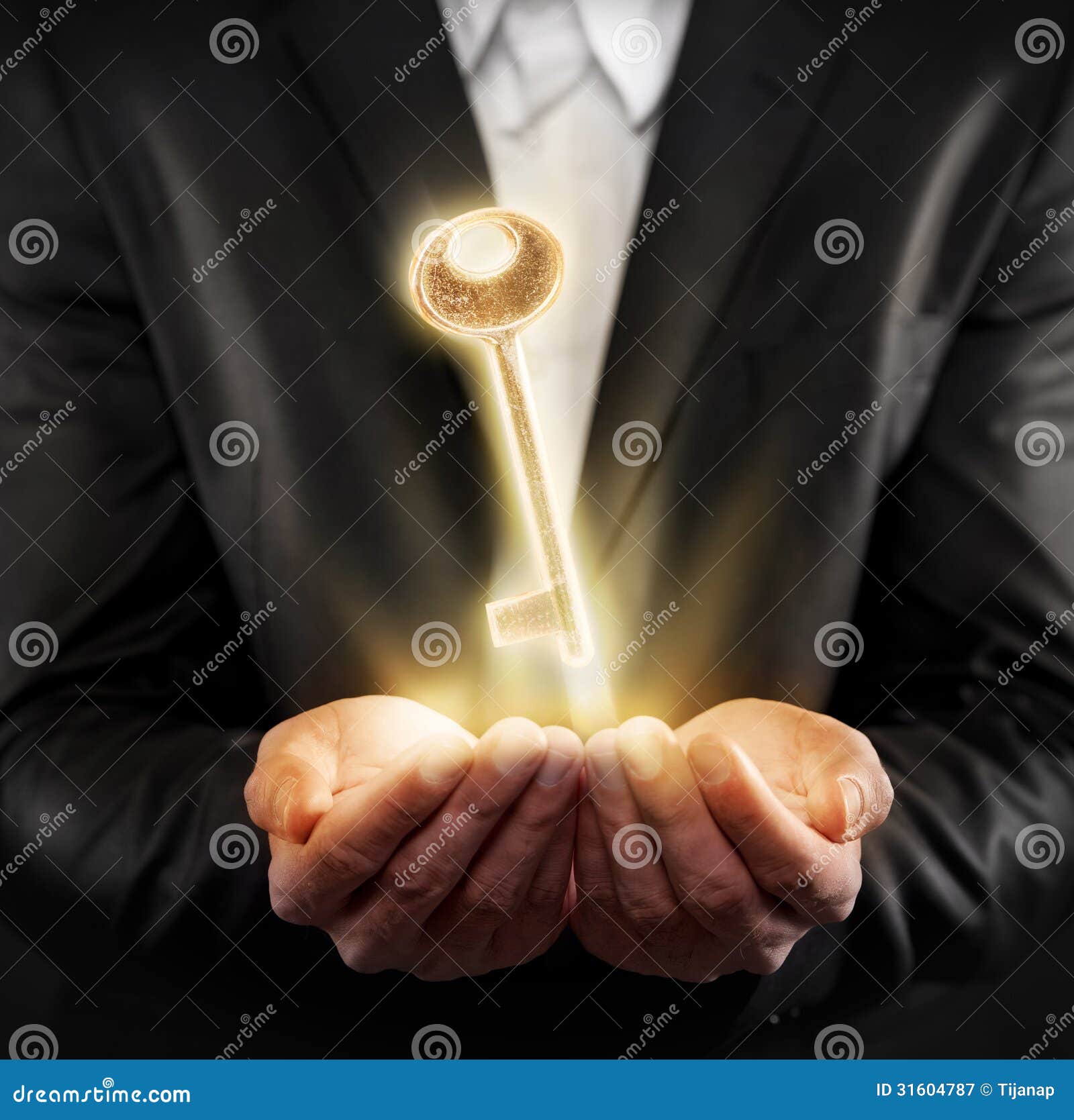 Male Hand Holding a Golden Key Stock Image - Image of giving ...