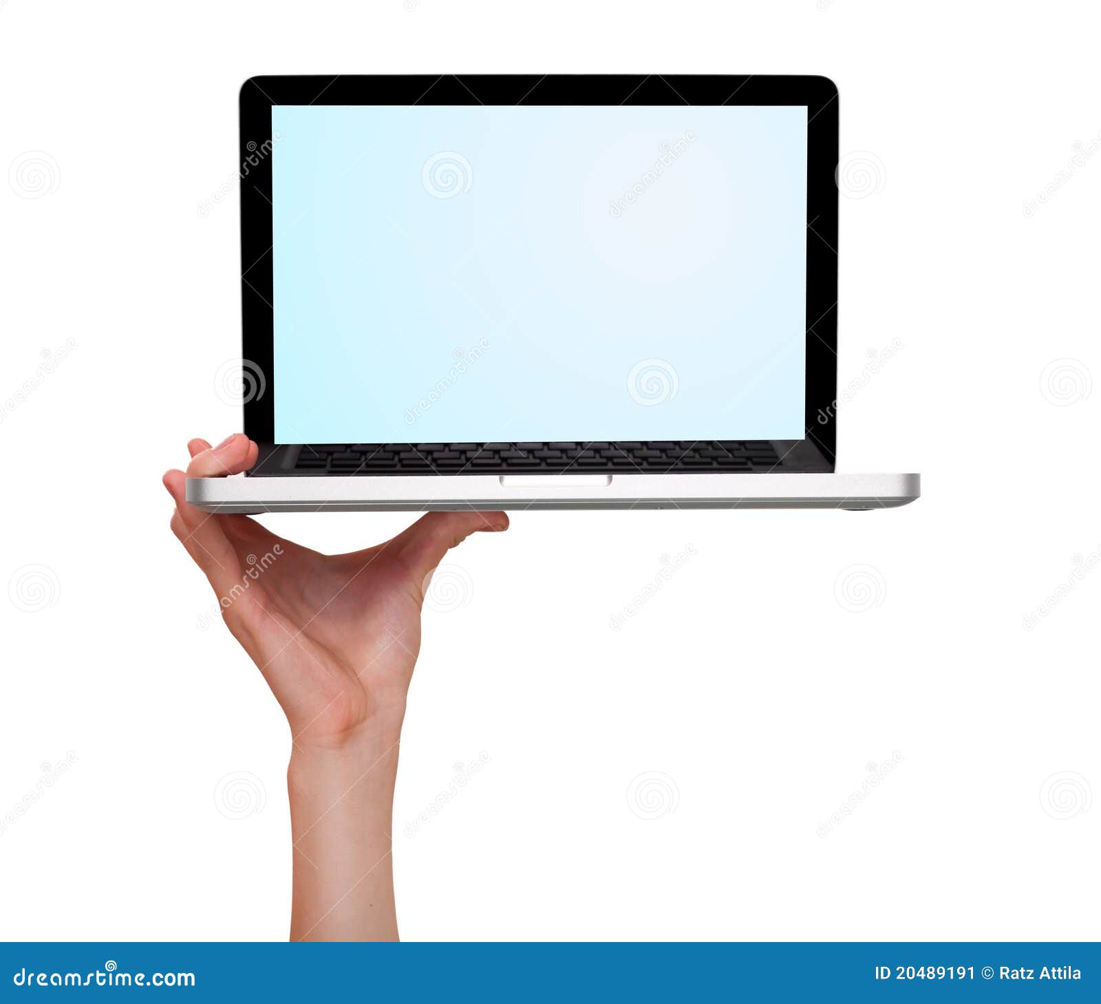 Male hand holding a laptop stock image. Image of copyspace - 20489191