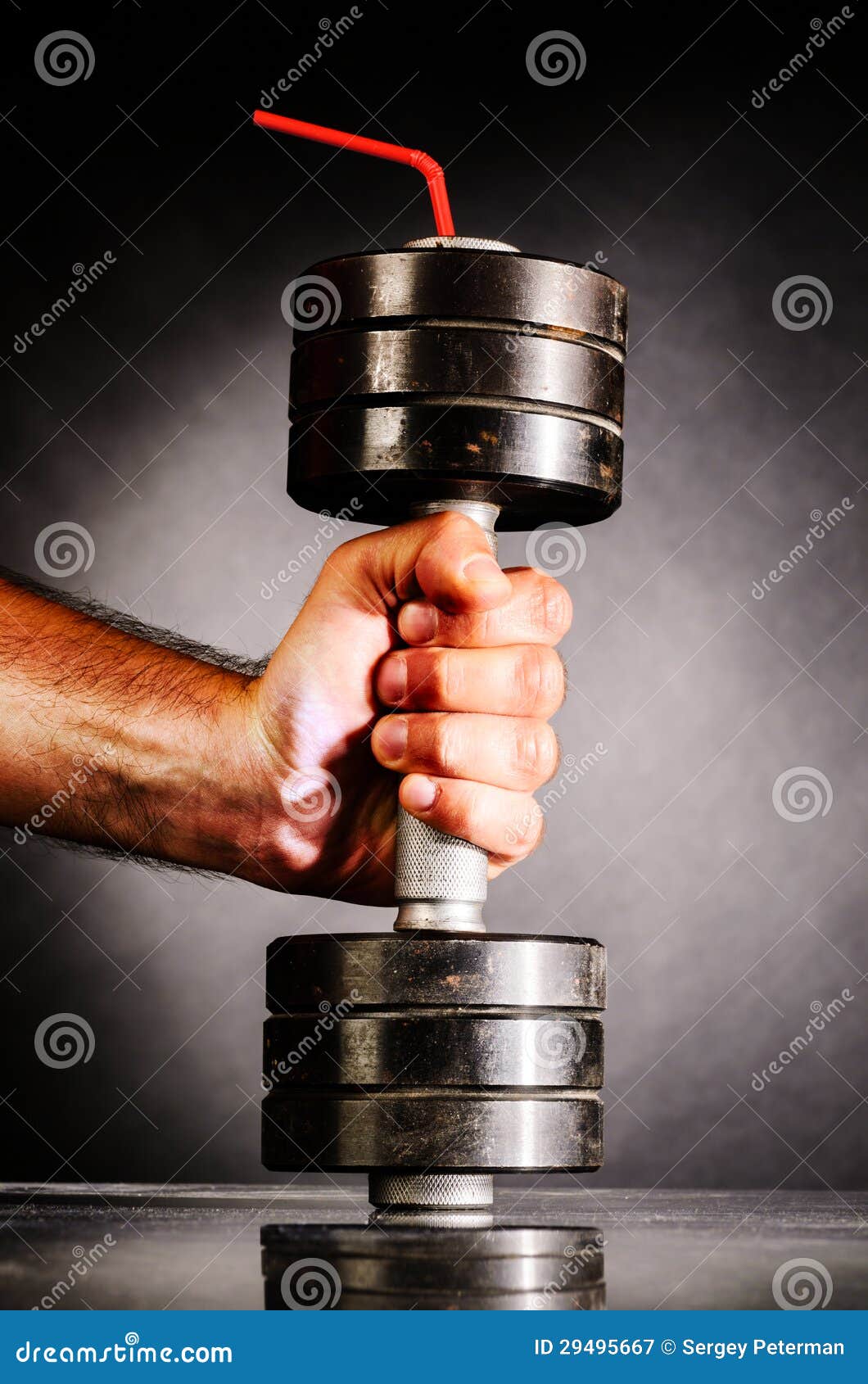 Male Hand is Holding Metal Barbell Stock Image - Image of black ...
