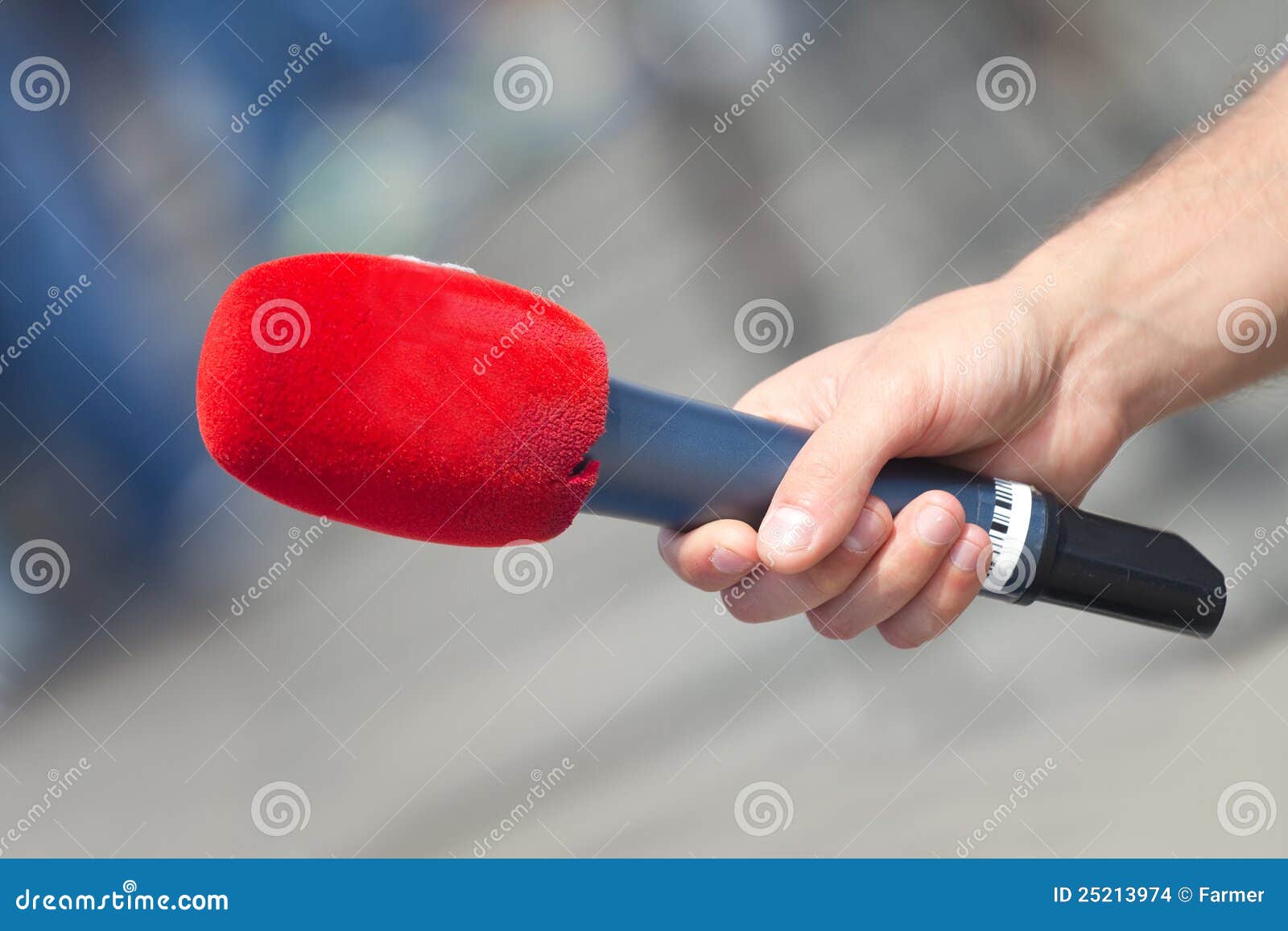 Male Hand Holding Microphone Stock Photo - Image of reporter, hand ...