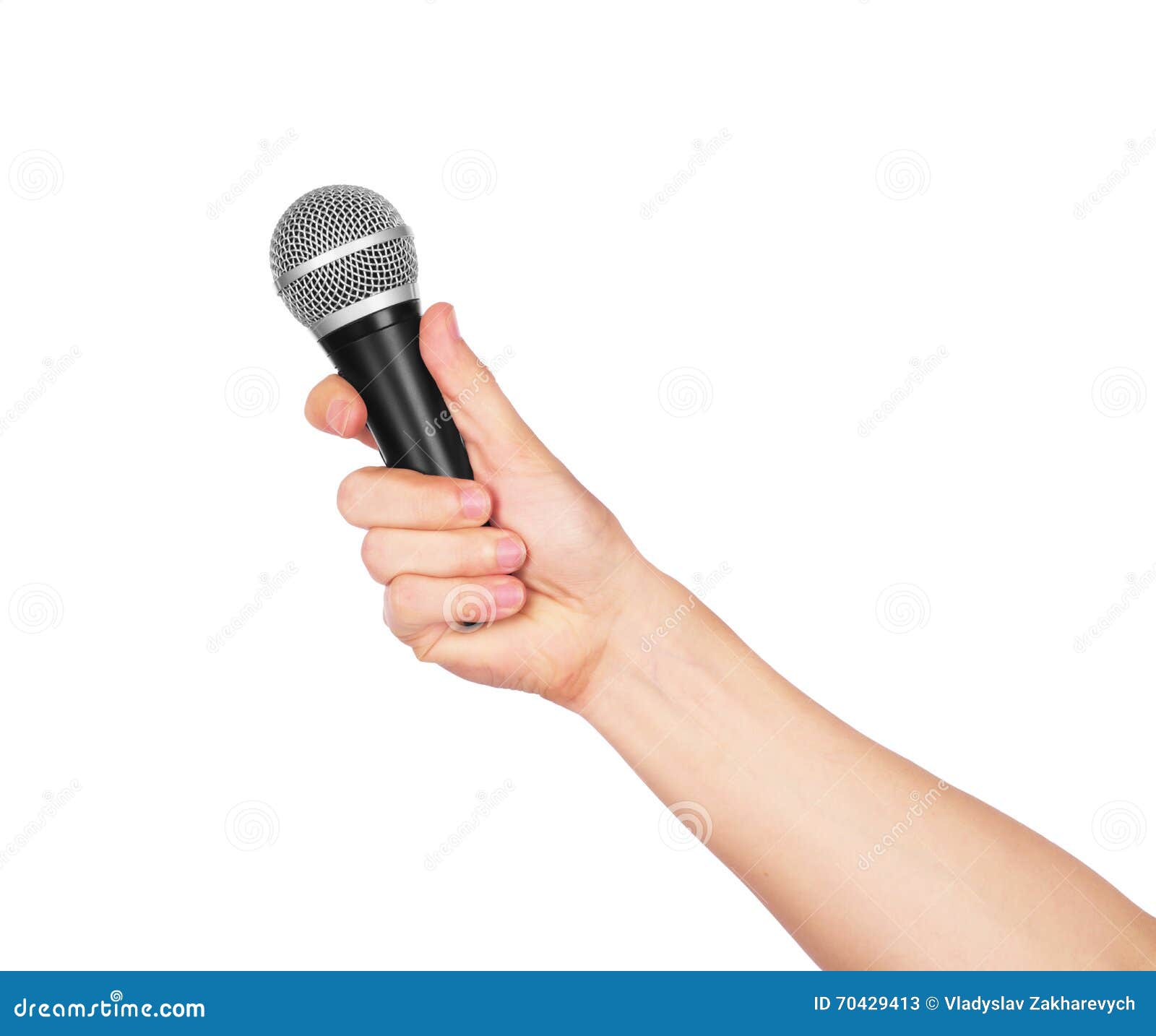 Male Hand Holding Microphone Stock Image - Image of public ...