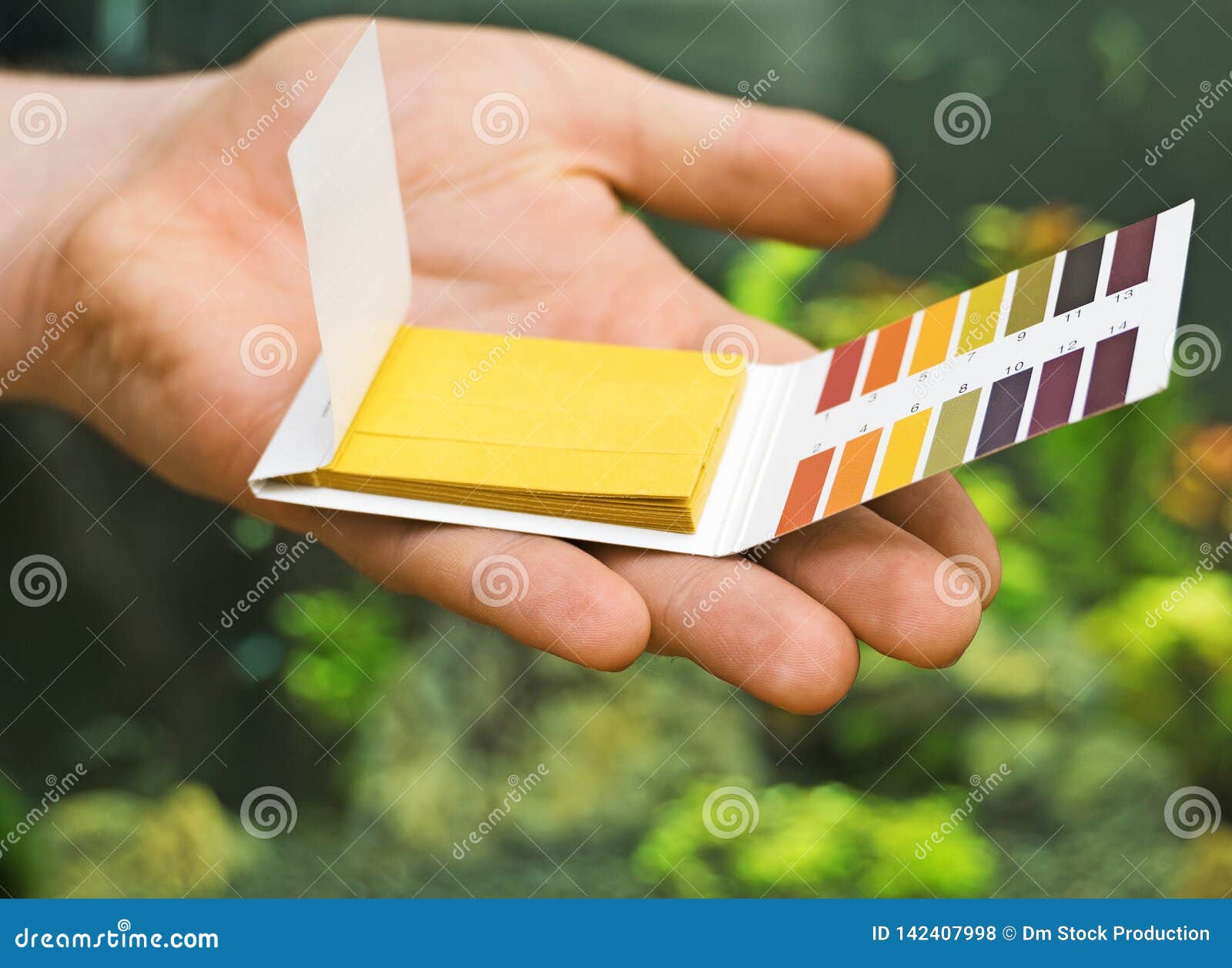 Male hand holding PH tests stock photo. Image of diagnostic - 142407998