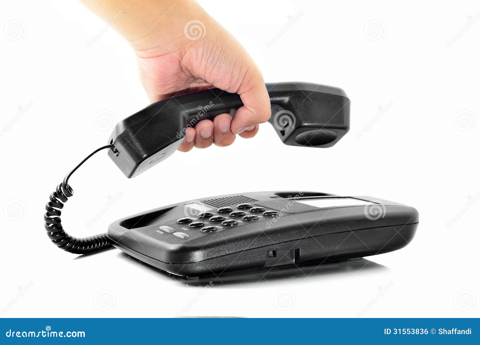 Male Hand Holding Phone Receiver Stock Photo - Image of personal ...