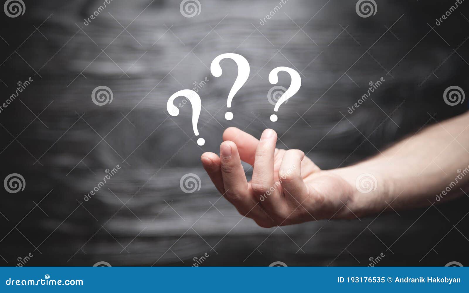 Male Hand Holding Question Marks Stock Image - Image of solution ...