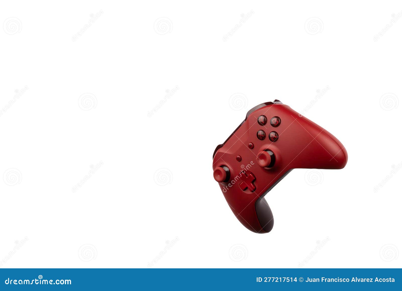 Male Hand Holding a Red Game Controller on White Background Stock Photo ...
