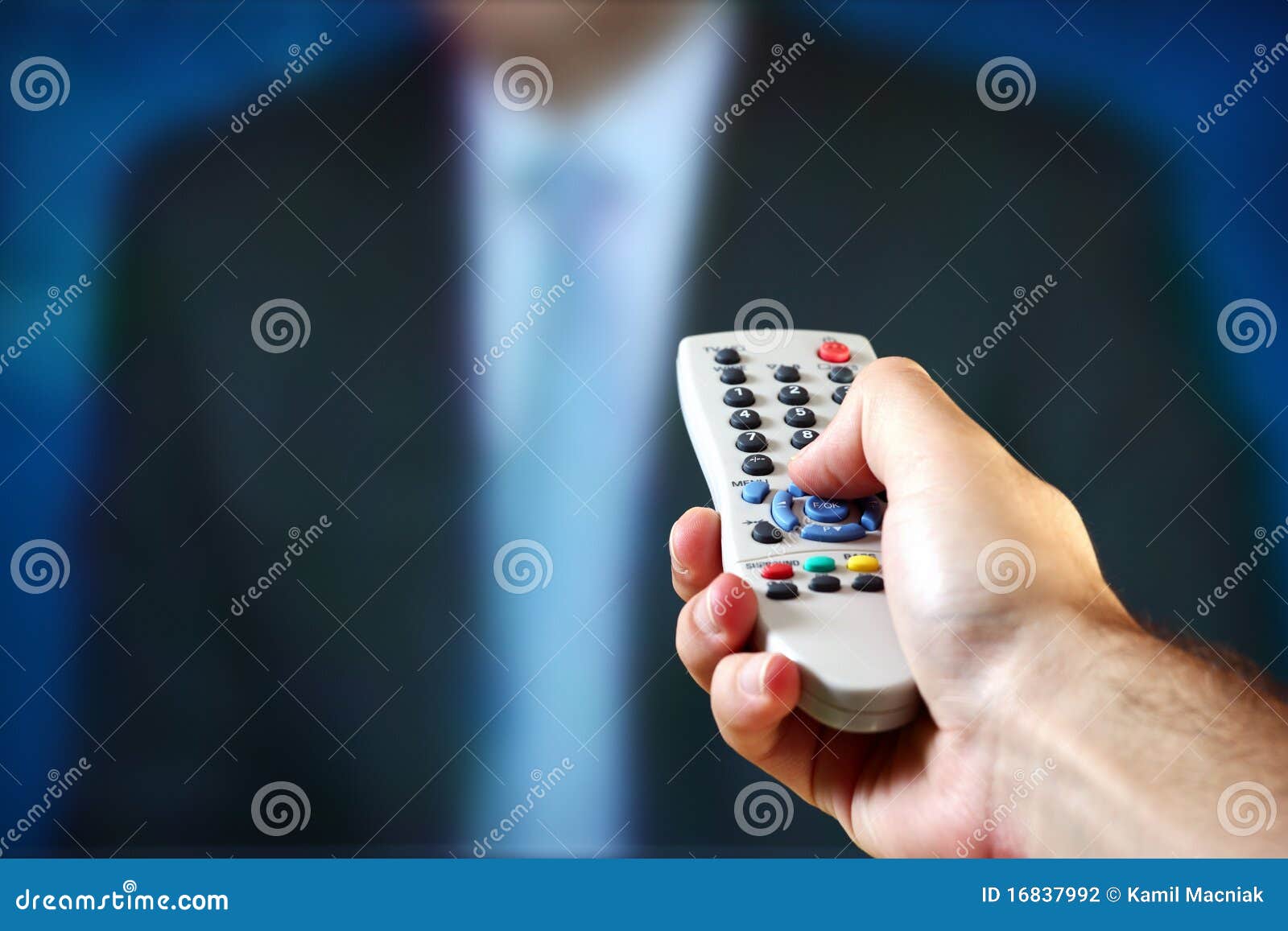 Male Hand Holding a Remote Control Stock Photo - Image of entertainment ...