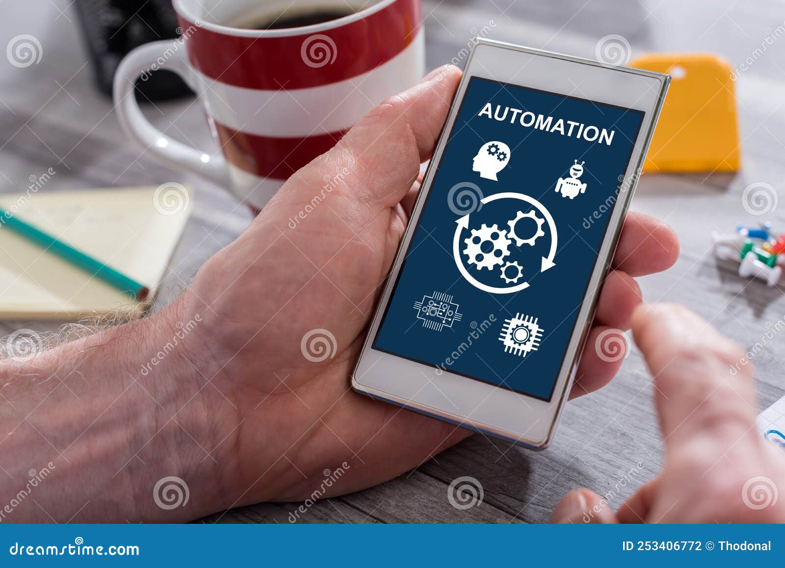 Automation Concept on a Smartphone Stock Photo - Image of automate ...