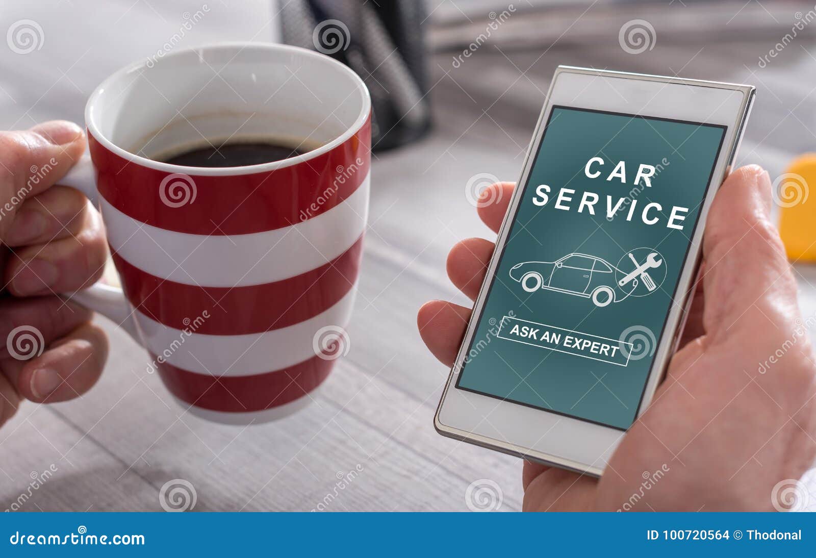 Car Service Concept on a Smartphone Stock Photo - Image of expert ...