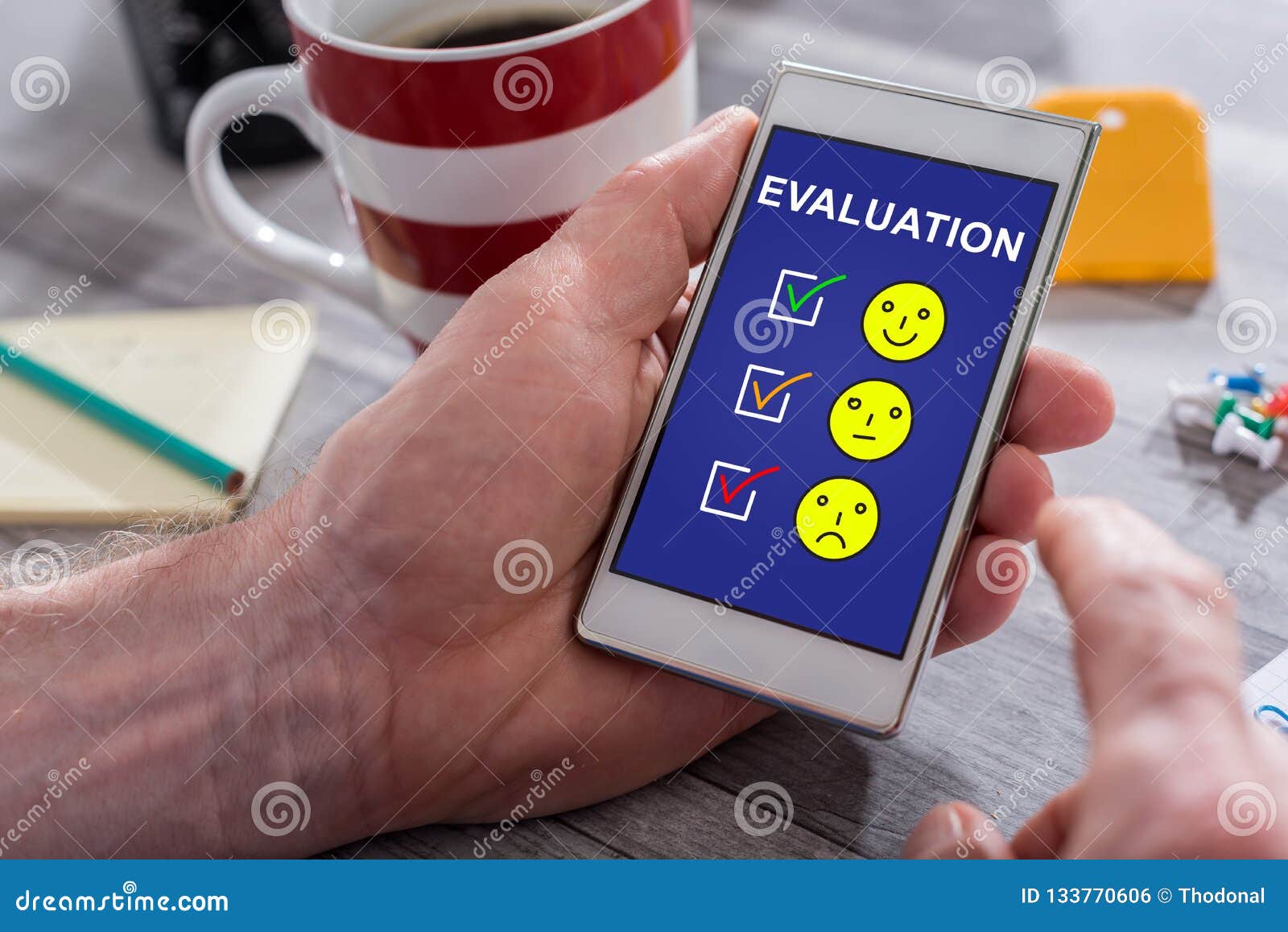 Evaluation Concept on a Smartphone Stock Photo - Image of satisfaction ...