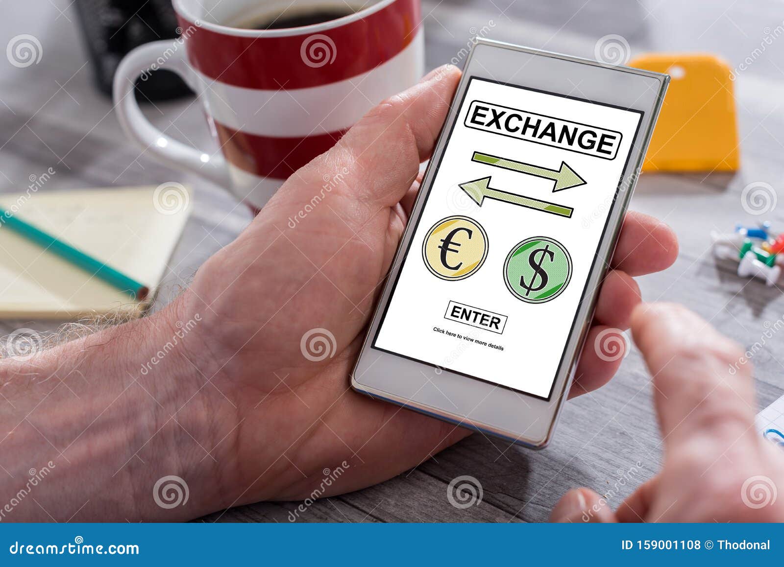 Exchange Concept on a Smartphone Stock Photo - Image of smartphone ...