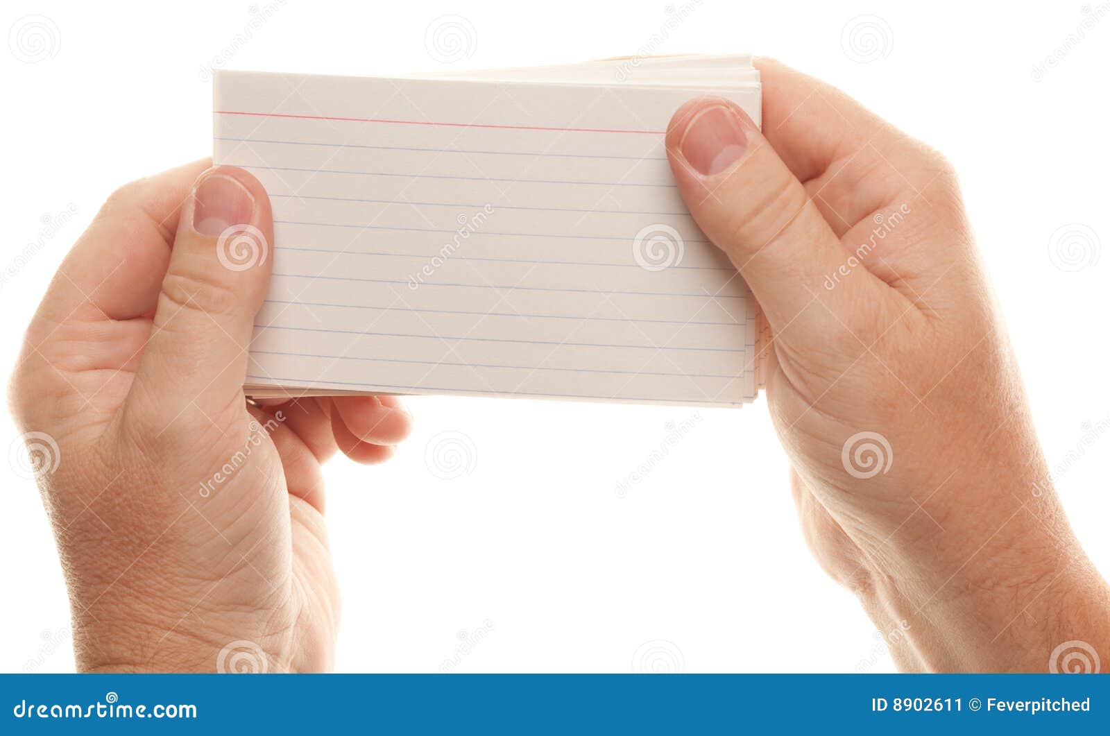Male Hand Holding Stack of Flash Cards Stock Image - Image of message ...