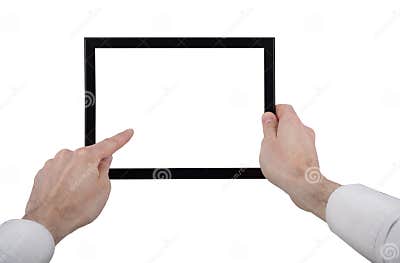 A Male Hand Holding a Touchpad Pc Stock Image - Image of touch, design ...