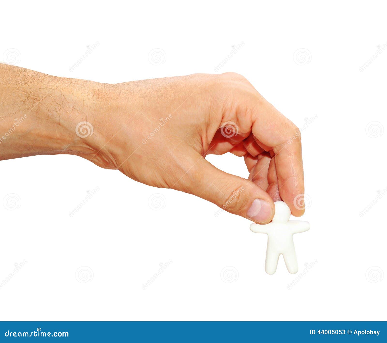 Male Hand Holding a Toy Man Stock Image - Image of health, connection ...