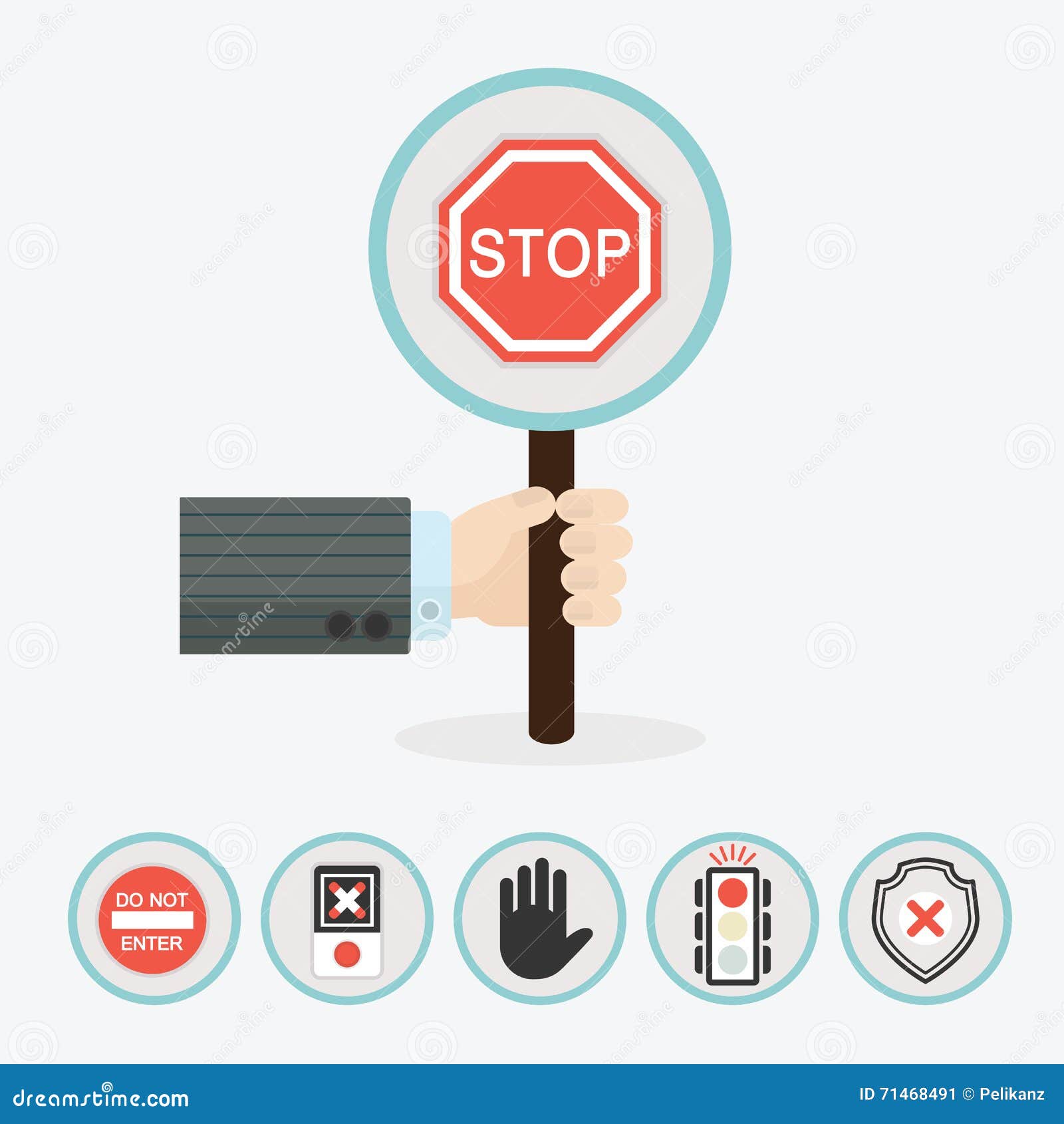 Stick Man With A Stop Coronavirus Poster. Vector Illustration ...