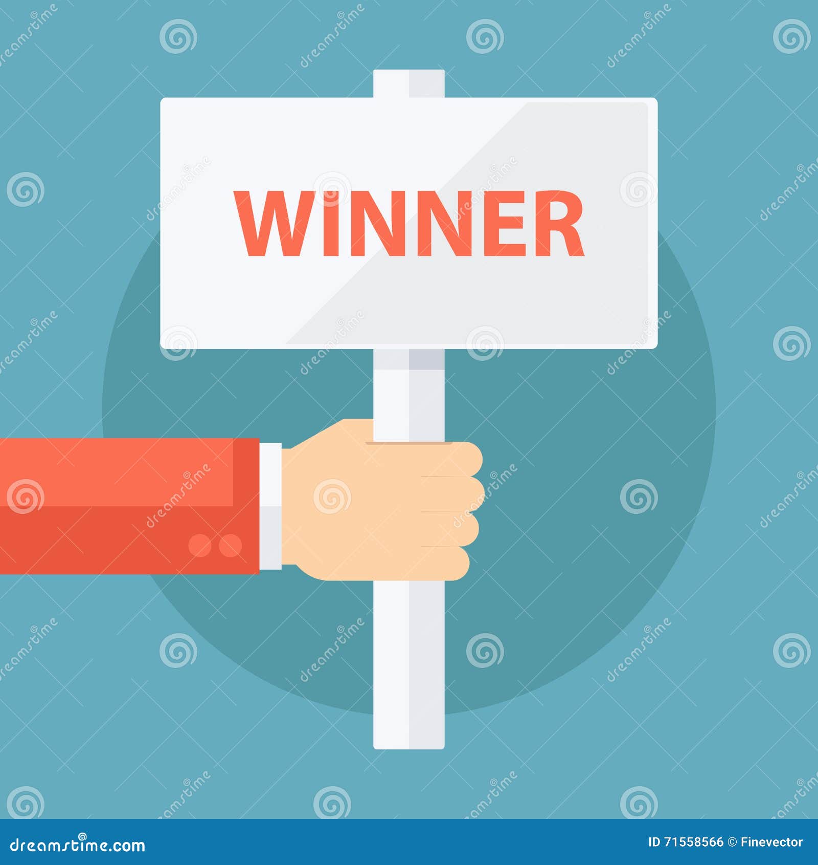 Winner Sign. Congratulations Win Banner. Flat Winner Illustration ...