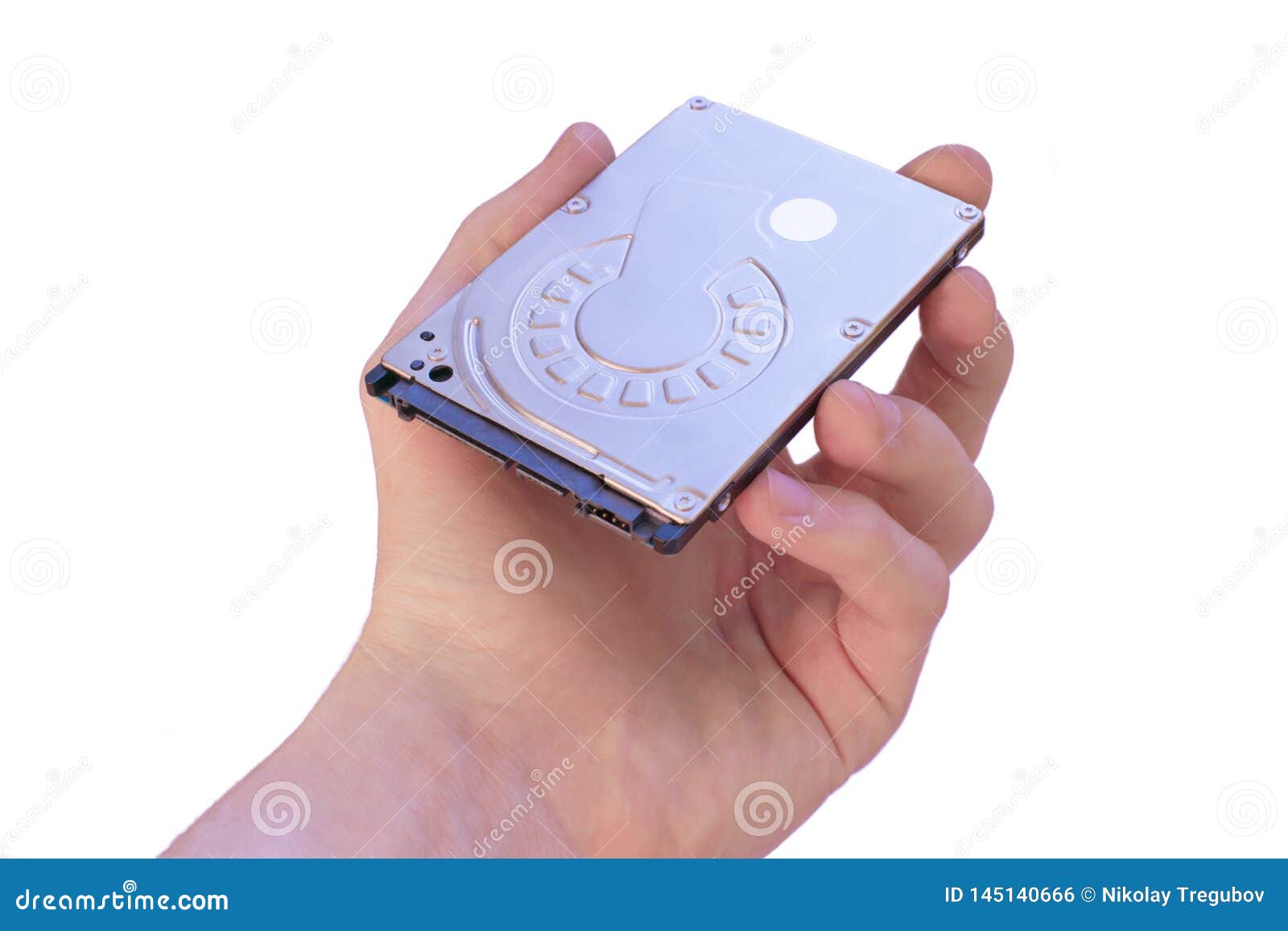 Male Hand Holds Hard Drive. Data Carrier. Data Array. 2.5-inch Hard ...