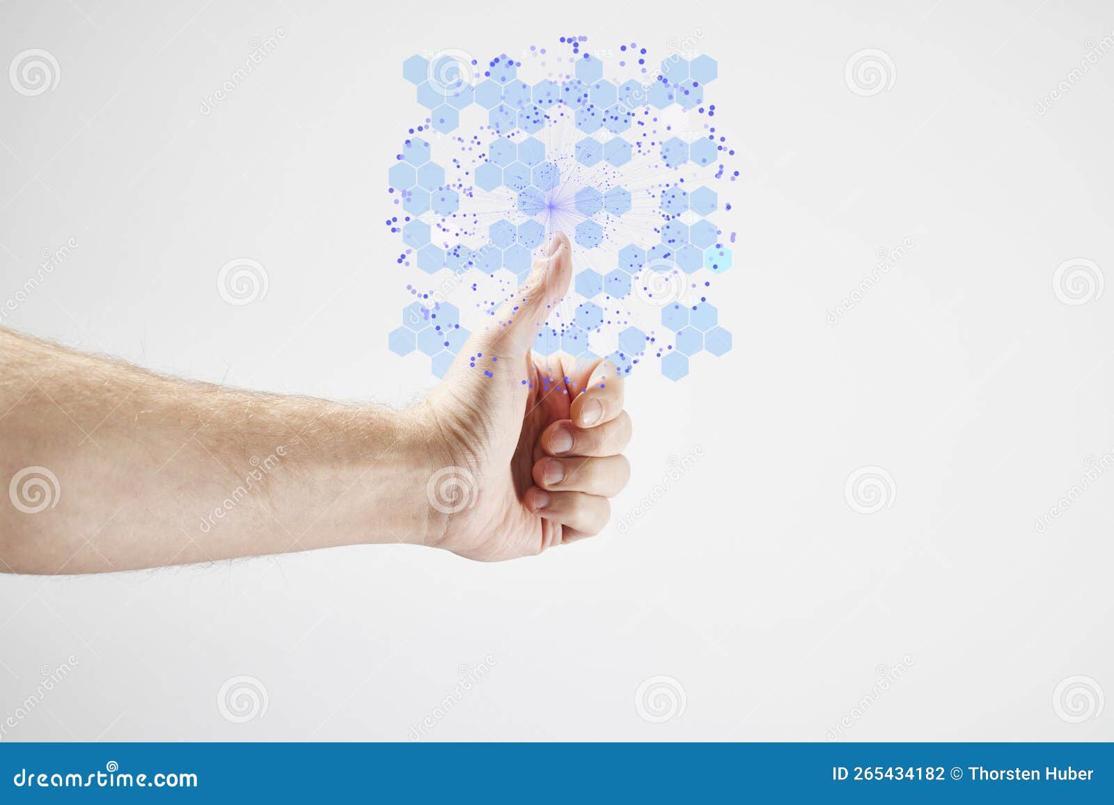 Male Hand Illustrating Artificial Intelligence Stock Photo - Image of ...