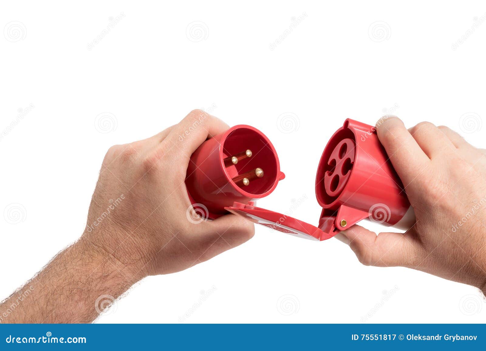Male Hand Include Plug into Socket Stock Image - Image of appliance ...