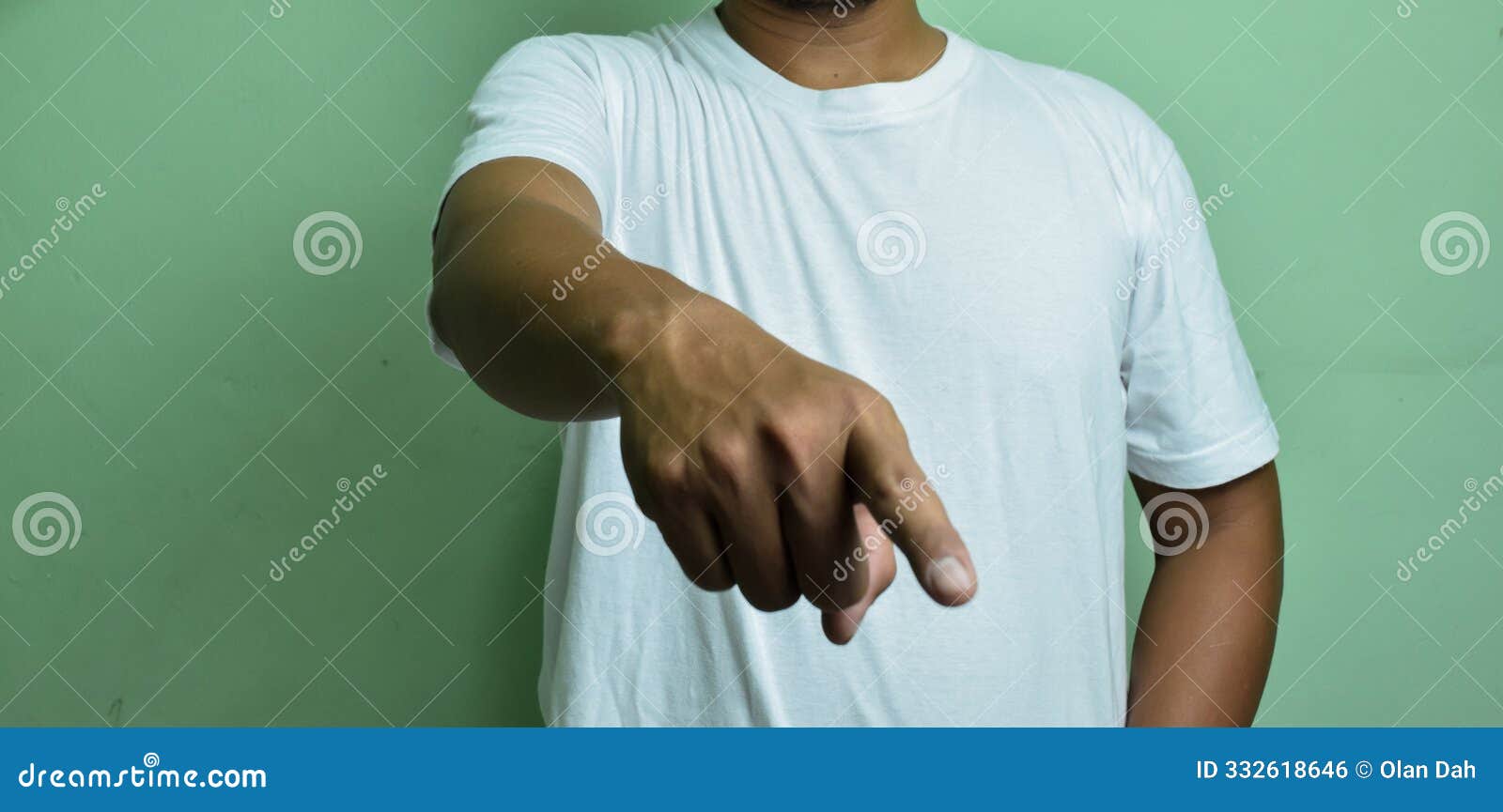 Male Hand Indicating Down on Green Background Stock Photo - Image of ...