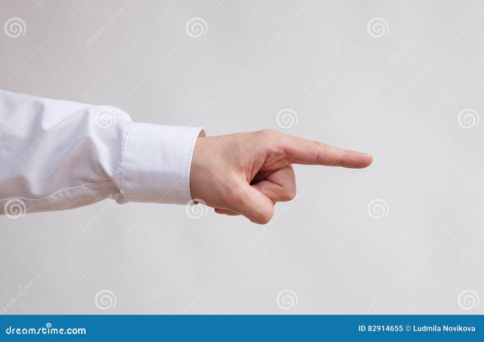 Male Hand Indicating Sideways Stock Image - Image of background, formal ...