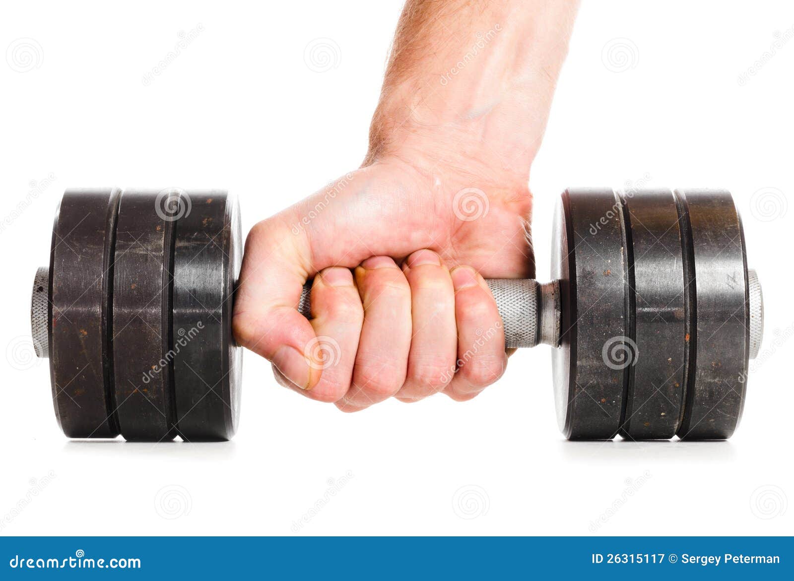 Male Hand with Metal Barbell Stock Image - Image of dumbell, iron: 26315117