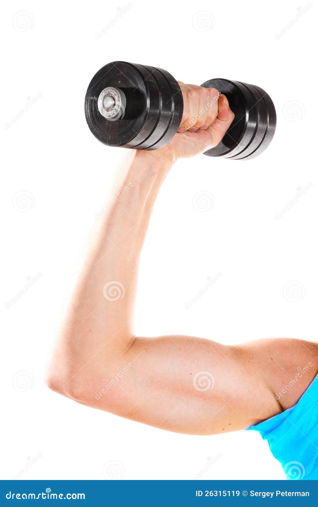 Male Hand with Metal Barbell Stock Image - Image of black, holding ...