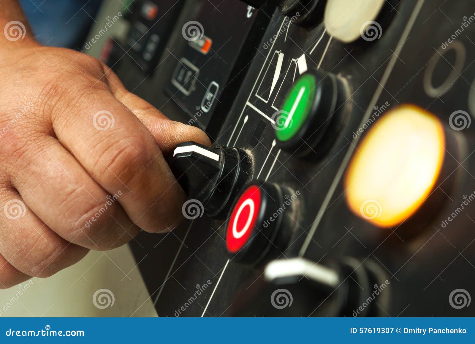 Male Hand Operating Switches And Buttons. Royalty-Free Stock ...