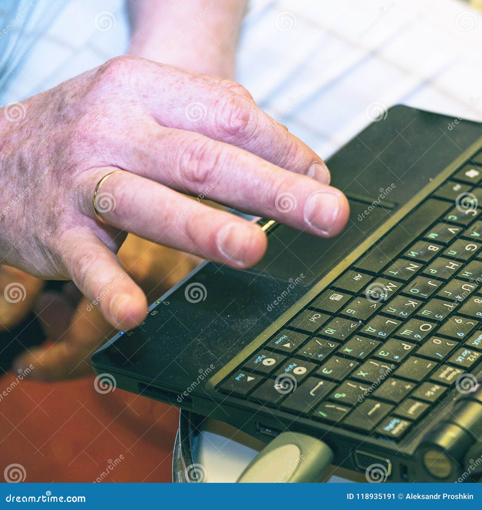 Male Hand Over Keyboard of the Laptop Stock Image - Image of line ...
