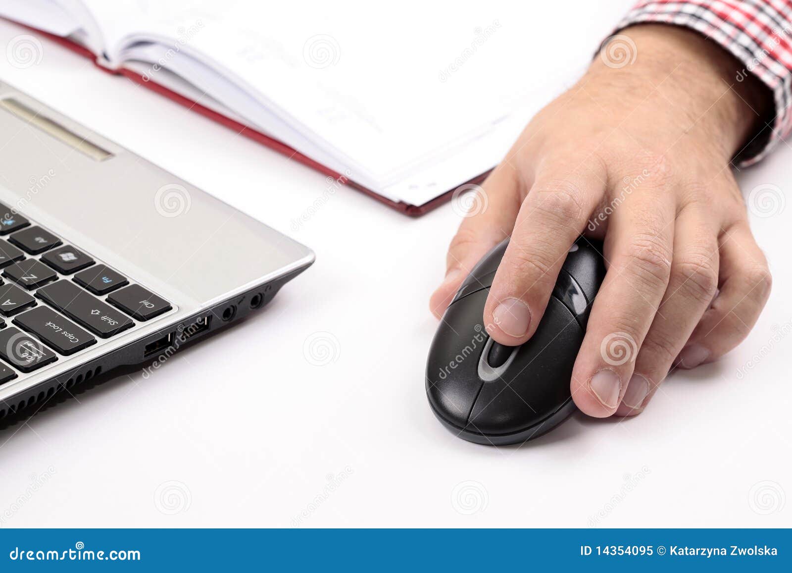 Male Hand on PC mouse stock image. Image of foreground - 14354095